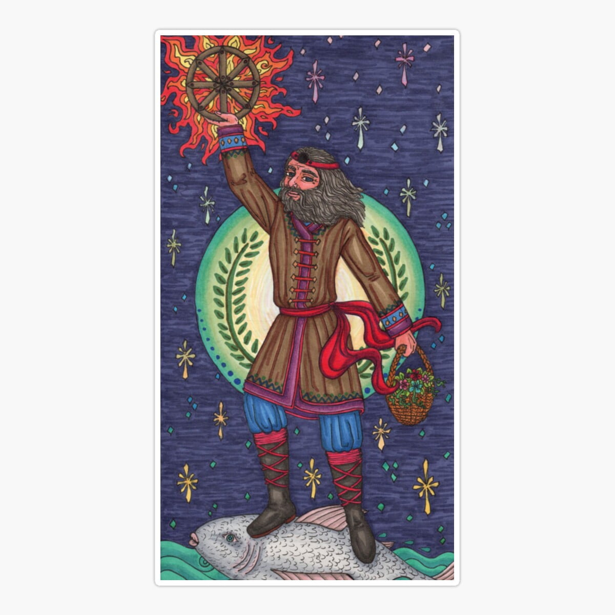 Maneki Rod Slavic Tarot The World Er, Phone Decal Water Bottle Stickers ...