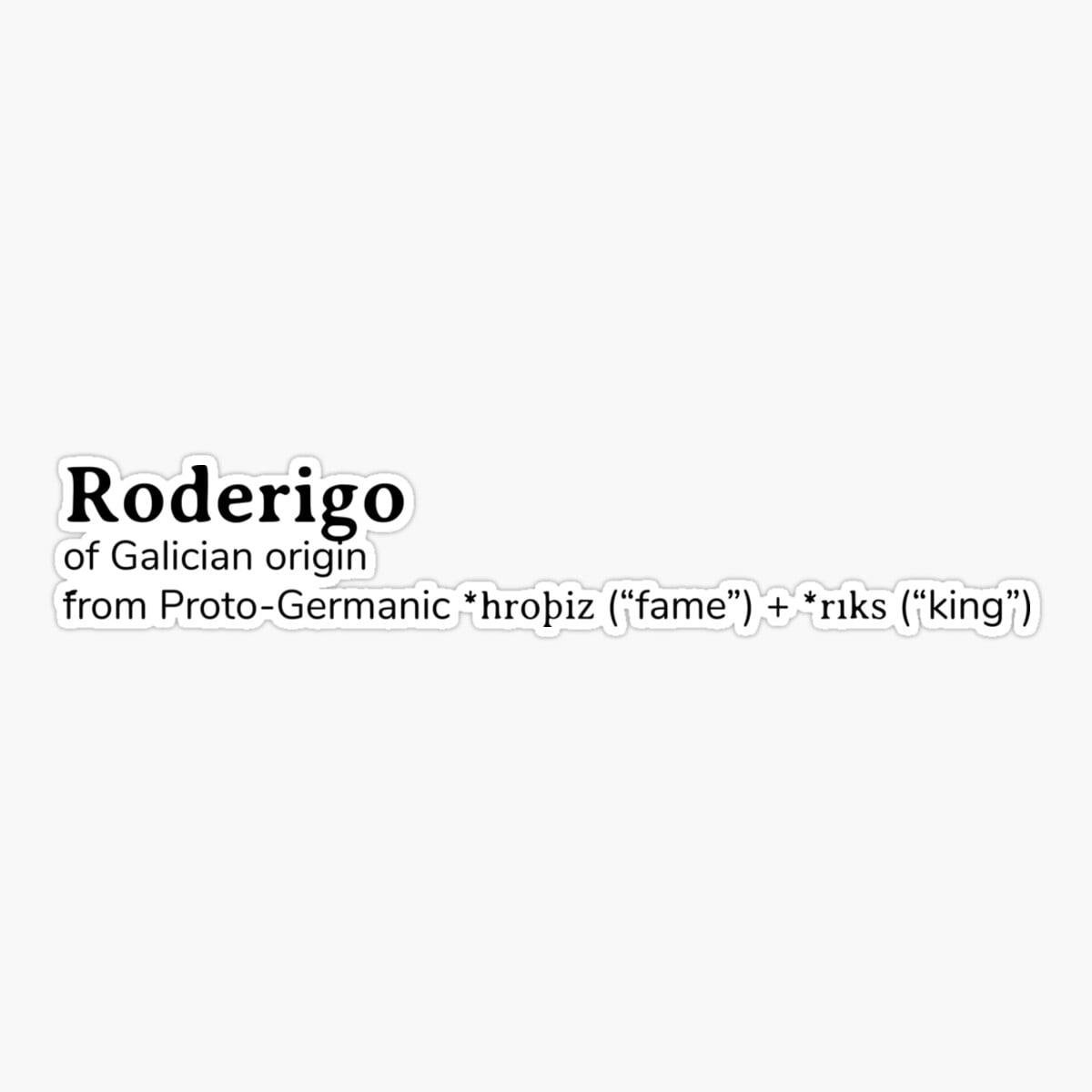 Maneki Roderigo Name Etymology Sticker, Phone Decal Water Bottle ...