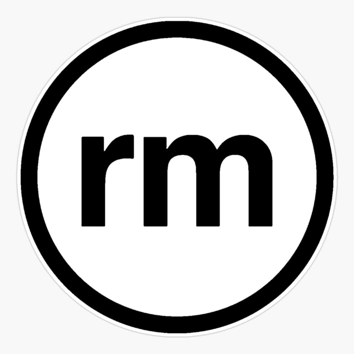 Maneki Role Model Rm Initials Black Circle Sticker, Phone Decal Water ...