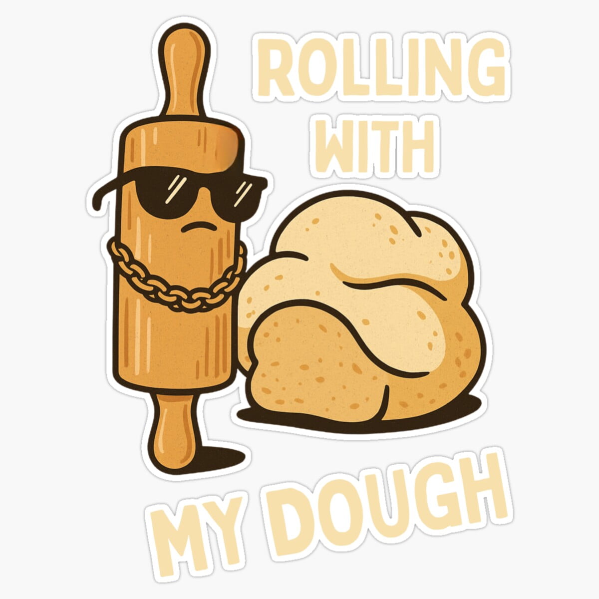 Maneki Rolling With My Dough – Funny Baking Gangsta Rolling Pin ...