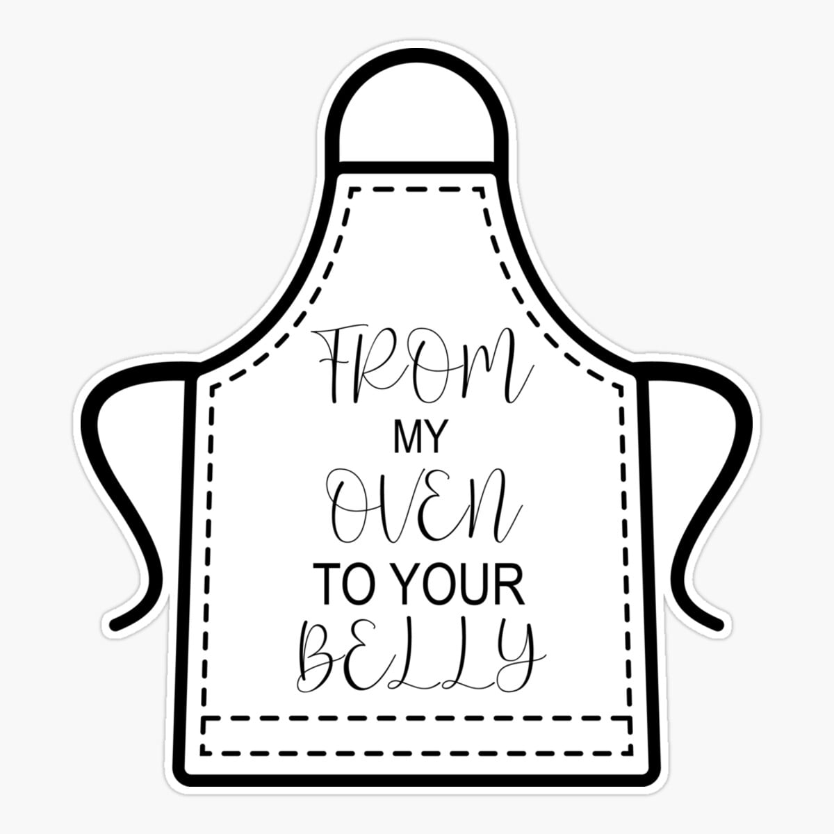 Maneki Rom My Oven To Your Belly Sticker, Phone Decal Water Bottle ...