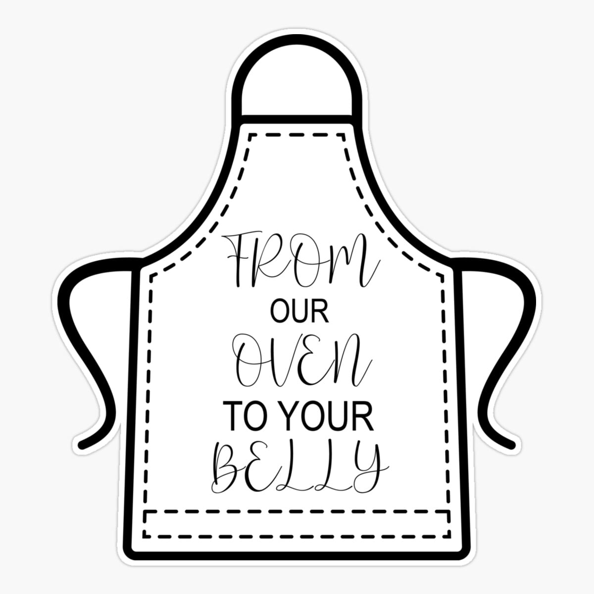 Maneki Rom Our Oven To Your Belly Sticker, Phone Decal Water Bottle ...