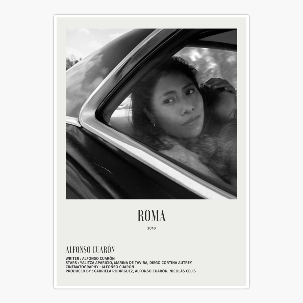 Maneki Roma 2018 Movie Poster By Alfonso Cuaron Sticker, Phone Decal ...