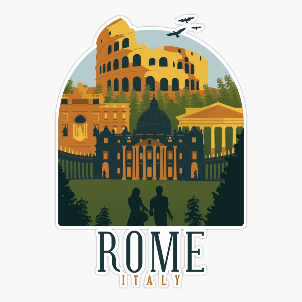 Maneki Rome Rome Roma Italy Er, Phone Decal Water Bottle Stickers Car ...