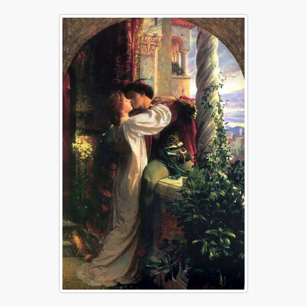 Maneki Romeo And Juliet By Frank Bernard Dicksee Sticker, Phone Decal ...