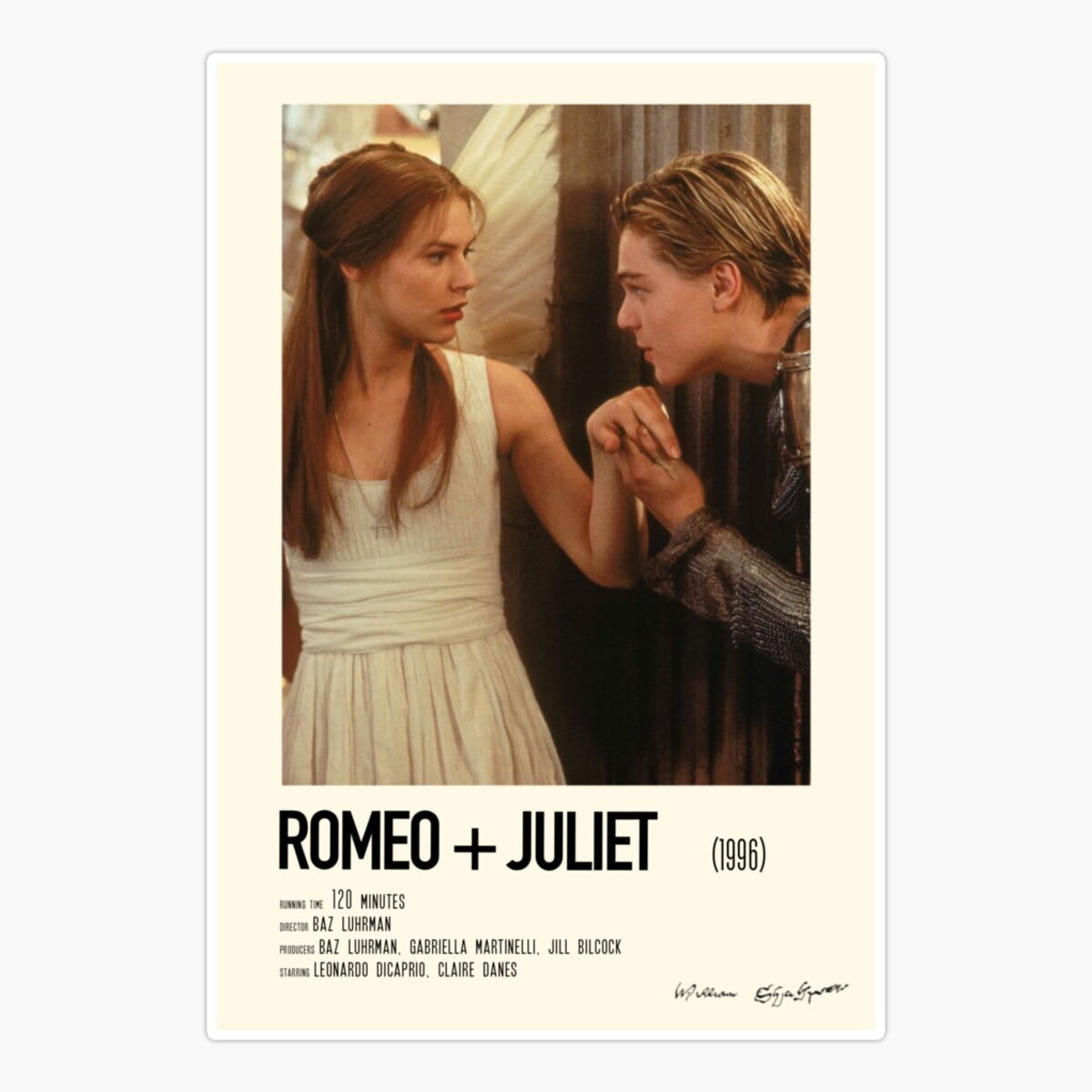 Maneki Romeo + Juliet Movie Poster 1996 Sticker, Phone Decal Water ...