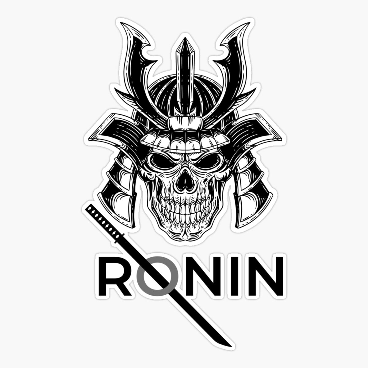 Maneki Ronin Skull (2) Sticker, Phone Decal Water Bottle Stickers Car ...