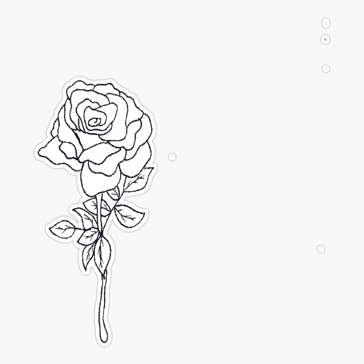 Maneki Rose Outline Sticker, Phone Decal Water Bottle Stickers Car ...