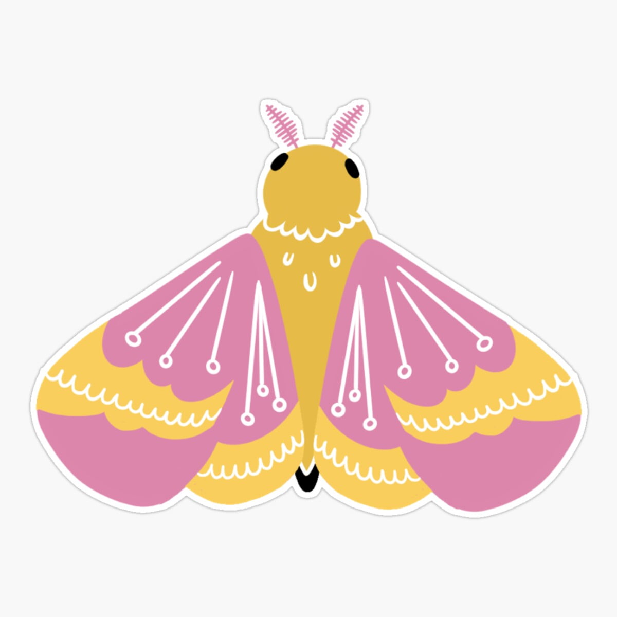 Maneki Rosy Maple Moth Sticker, Phone Decal Water Bottle Stickers Car ...