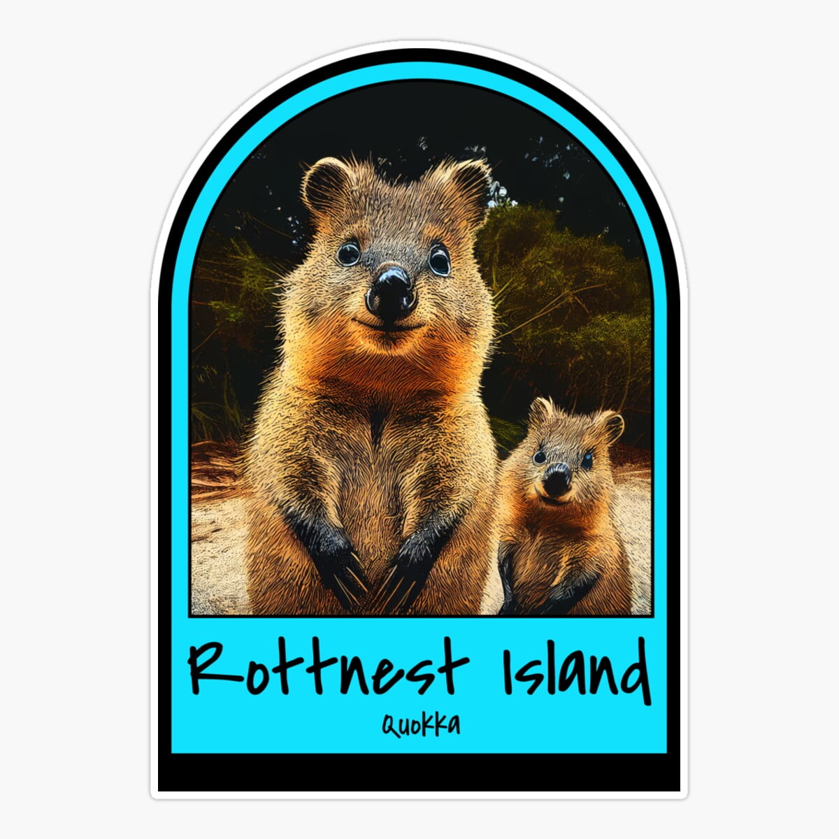 Maneki Rottnest Island - Quokka Sticker, Phone Decal Water Bottle ...