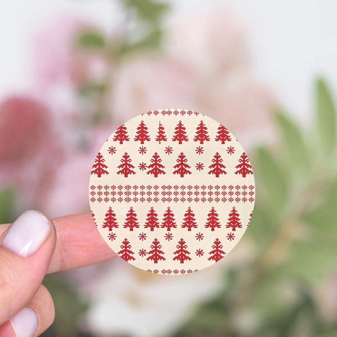 Maneki Round Christmas Ers, Christmas Envelope Seals Er,Red Tree Fair ...