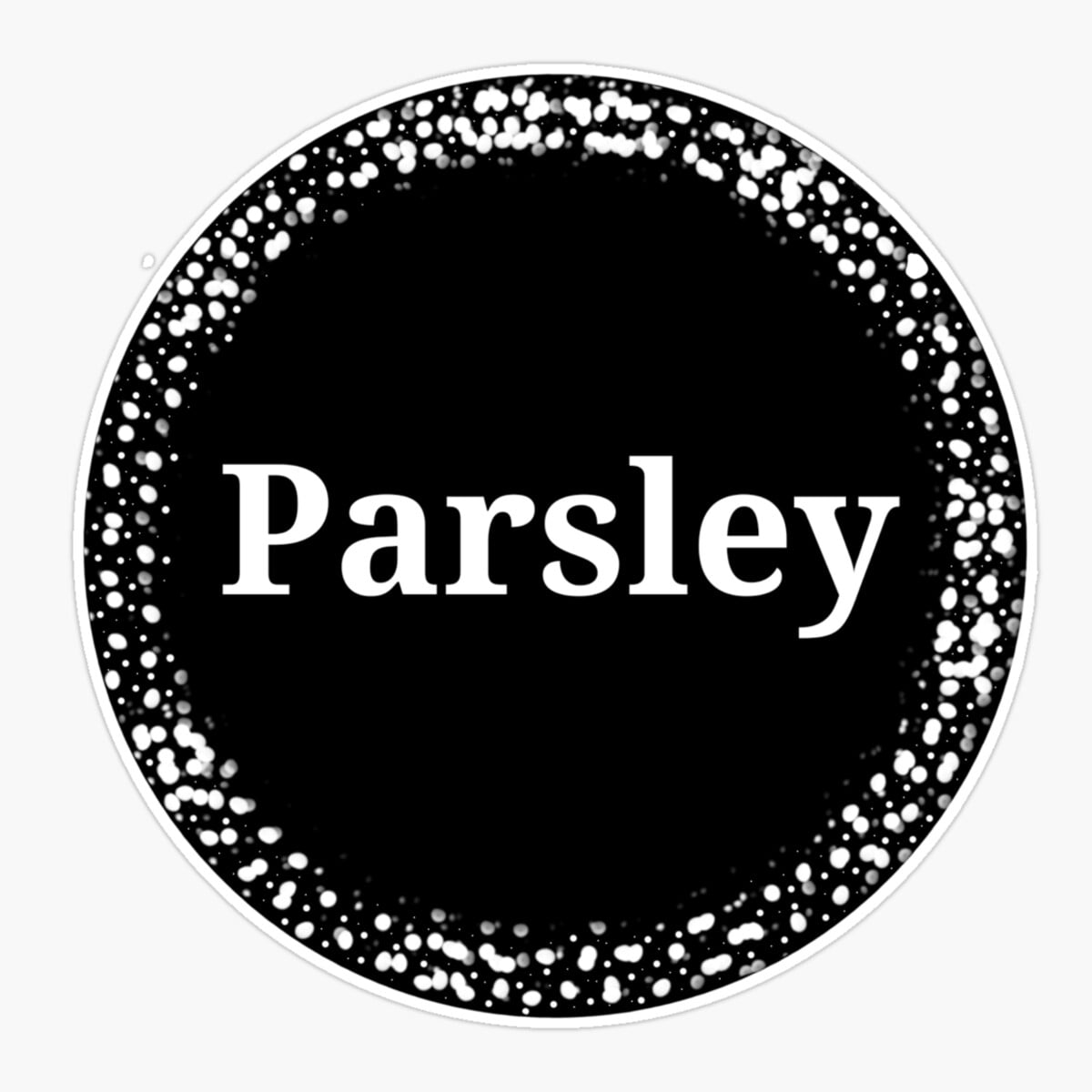 Maneki Round Spice Jar Label - Parsley Sticker, Phone Decal Water ...