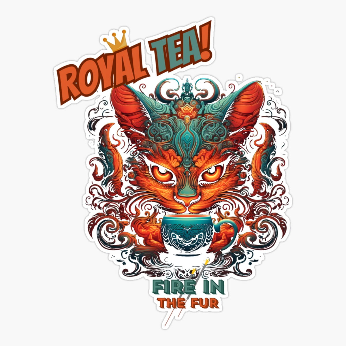 Maneki **Royal Tea Cat** - A Colorful And Artistic Design For Cat And ...