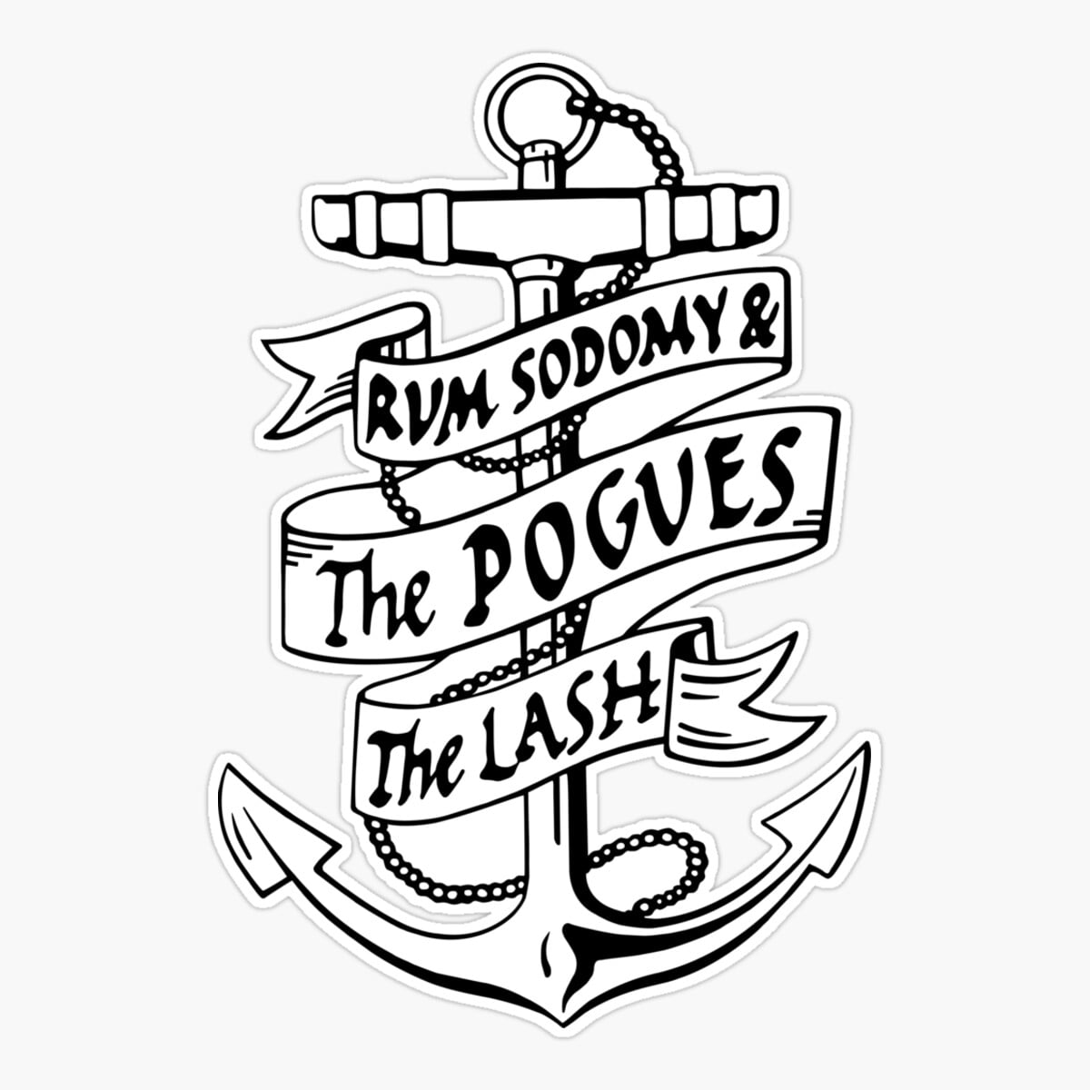 Maneki Rs&Tl Anchor (Black) Sticker, Phone Decal Water Bottle Stickers ...