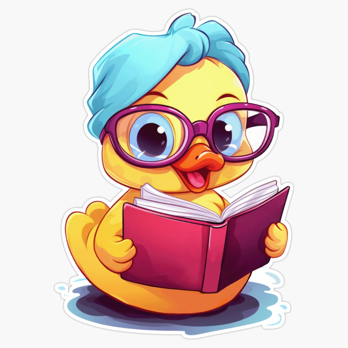Maneki Rubber Duck, Reading Er, Phone Decal Water Bottle Stickers Car ...