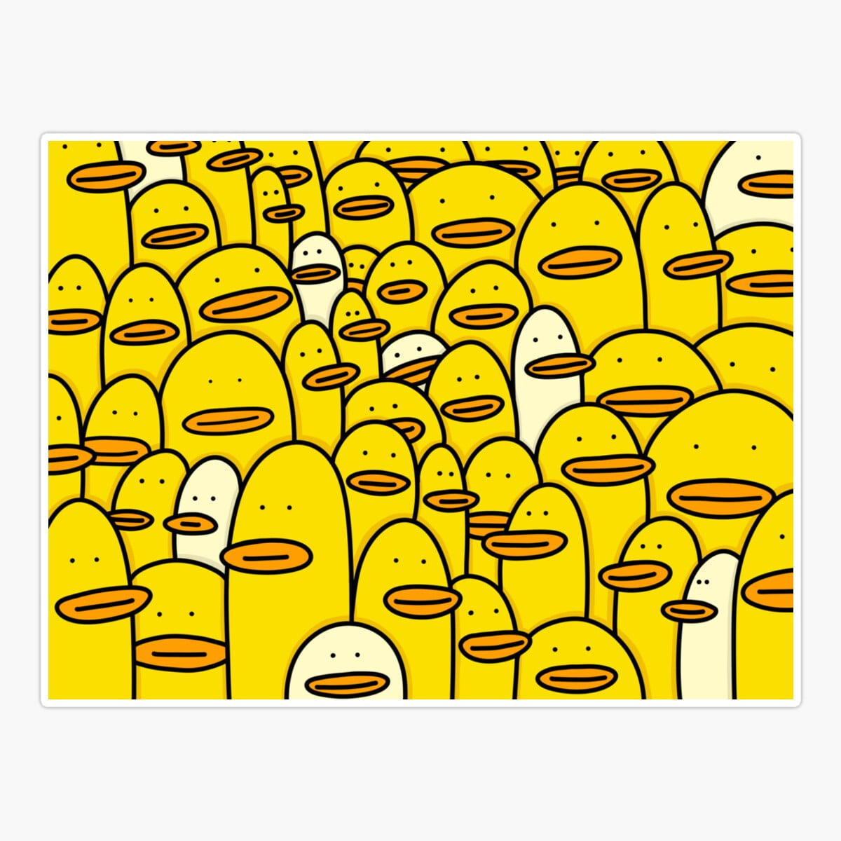 Maneki Rubber Ducks Doodle Art Sticker, Phone Decal Water Bottle ...