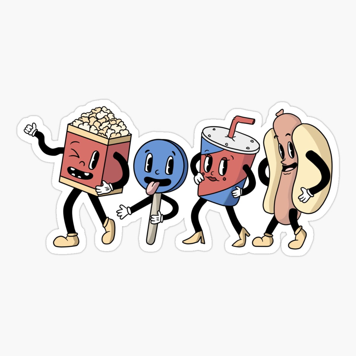 Maneki Rubberhose Let'S All Go To The Lobby Sticker, Phone Decal Water ...