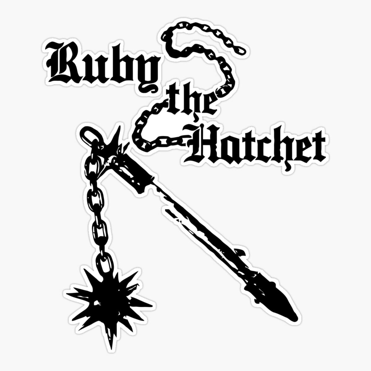 Maneki Ruby The Hatchet Sticker, Phone Decal Water Bottle Stickers Car ...