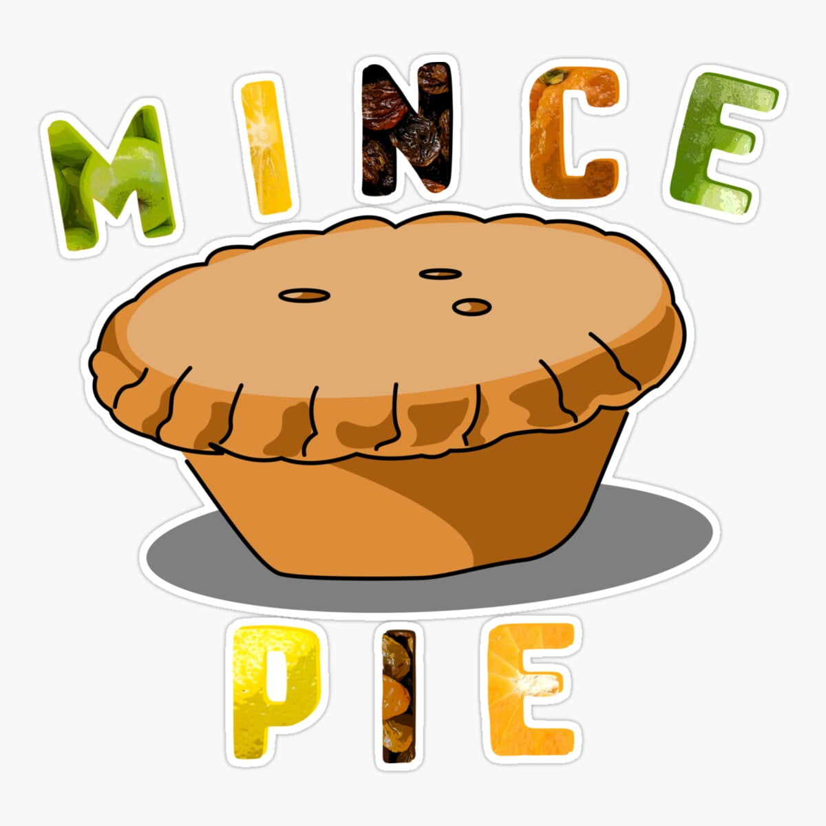 Maneki Ruit-Illed Mince Pie Surprise Sticker, Phone Decal Water Bottle ...