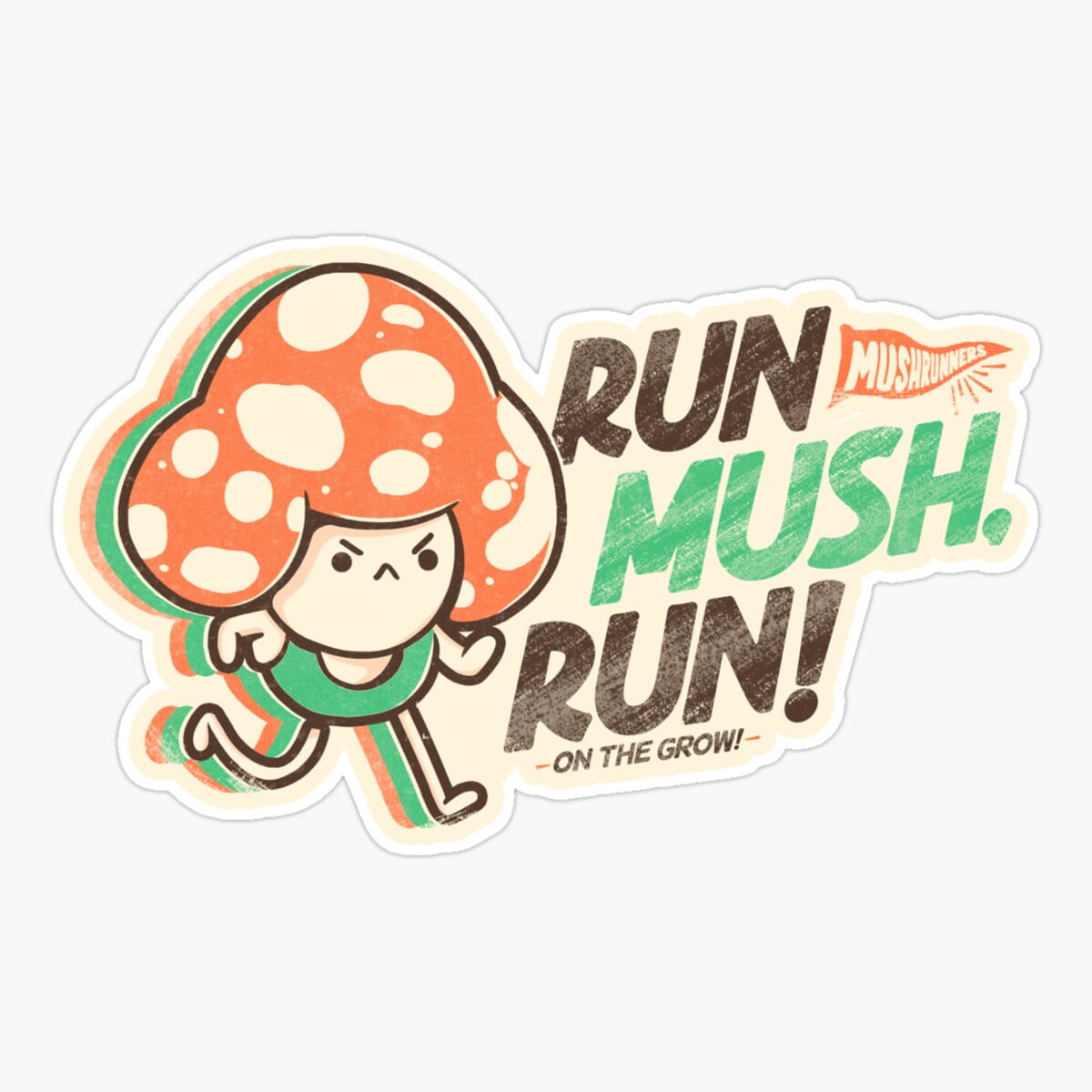 Maneki Run Mush Run! Sticker, Phone Decal Water Bottle Stickers Car ...