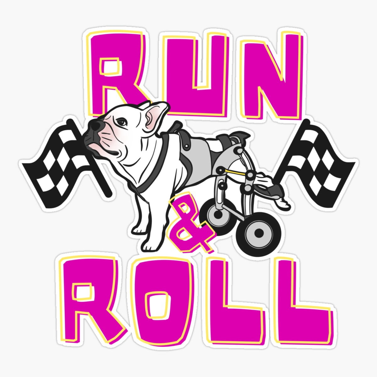 Maneki Run & Roll Cute Handicapped Dog Wheelchair Er, Phone Decal Water ...