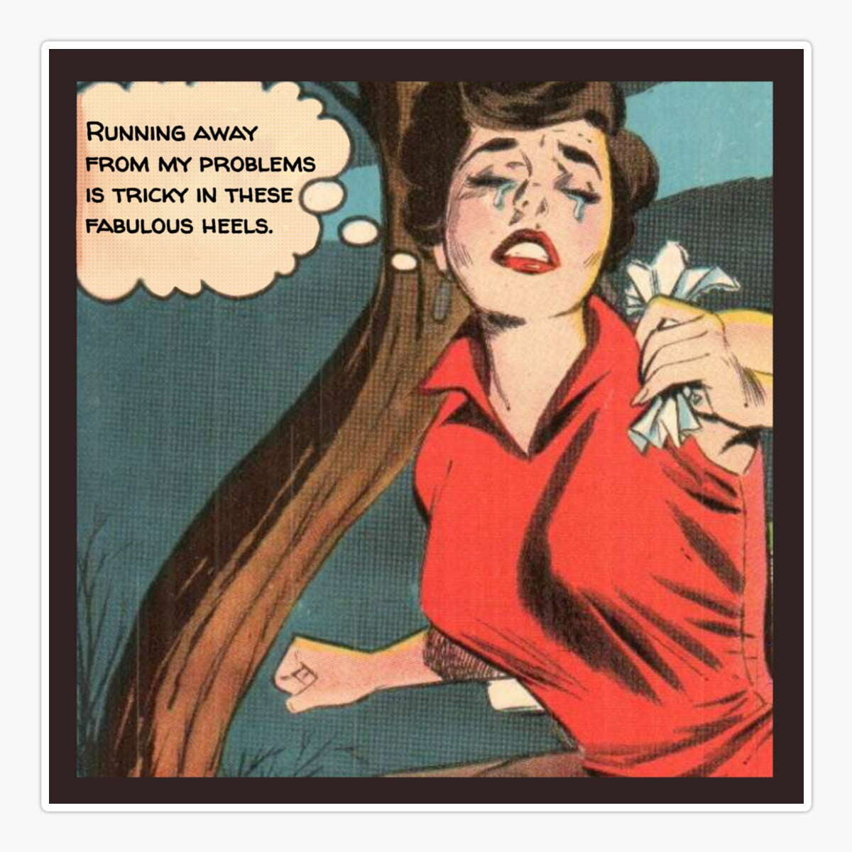 Maneki Running Away From My Problems Sticker, Phone Decal Water Bottle ...