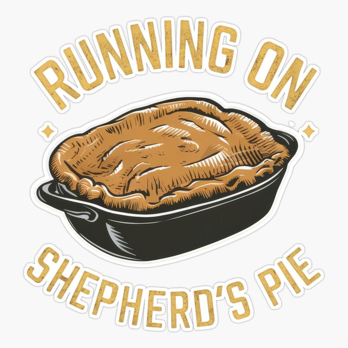 Maneki Running On Shepherd'S Pie Sticker, Phone Decal Water Bottle ...