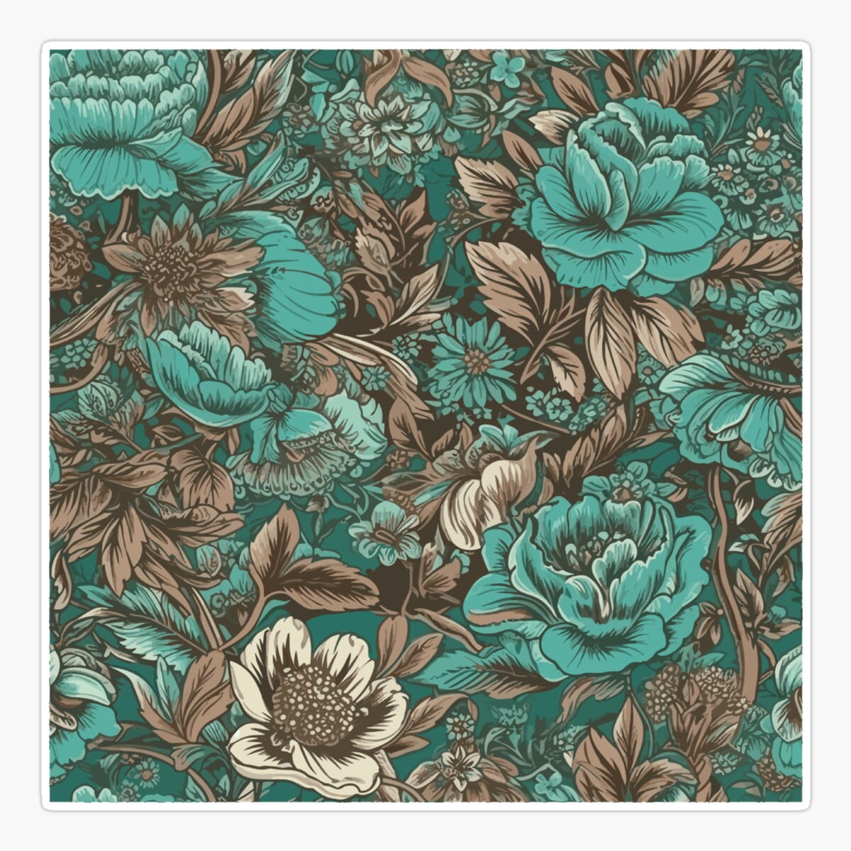 Maneki Rustic Teal Meadow Sticker, Phone Decal Water Bottle Stickers ...