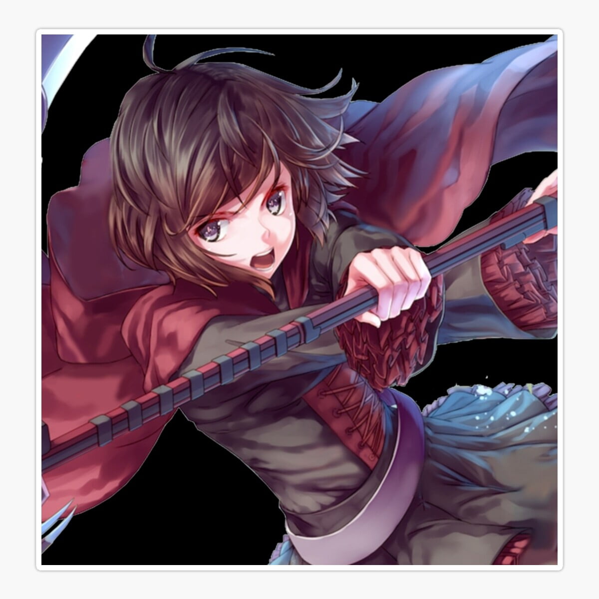 Maneki Rwby - Ruby Rose Chiffon Top Er, Phone Decal Water Bottle ...