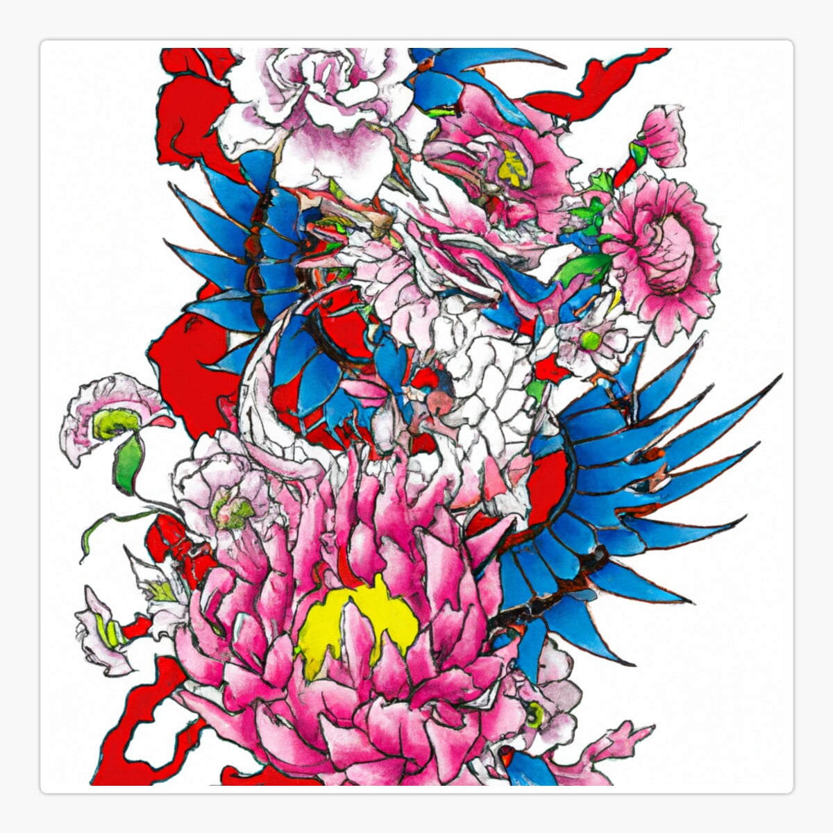 Maneki Ryūjin'S Ink: Vibrant Japanese Tattoo Sticker, Phone Decal Water ...