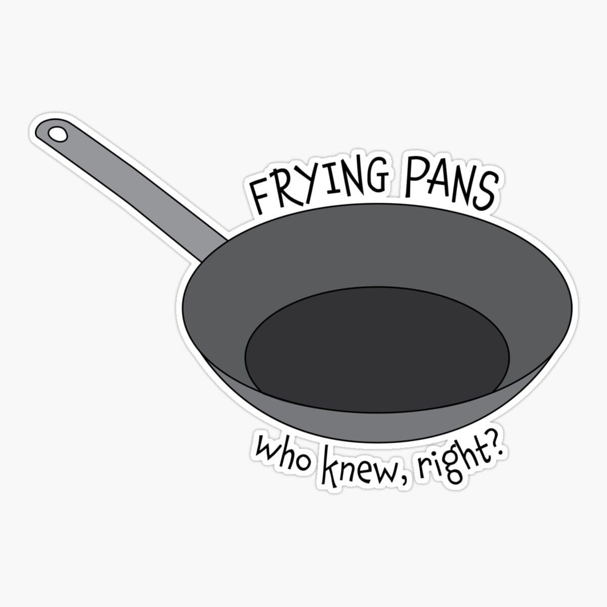 Maneki Rying Pans Who Knew, Right? Quote Sticker, Phone Decal Water ...