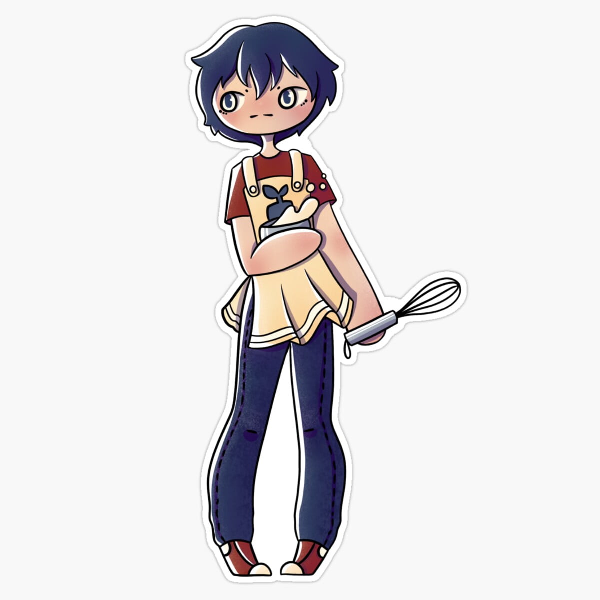 Maneki Ryuji Wearing An Apron- Toradora Er, Phone Decal Water Bottle Stickers Car Decals, Funny ...