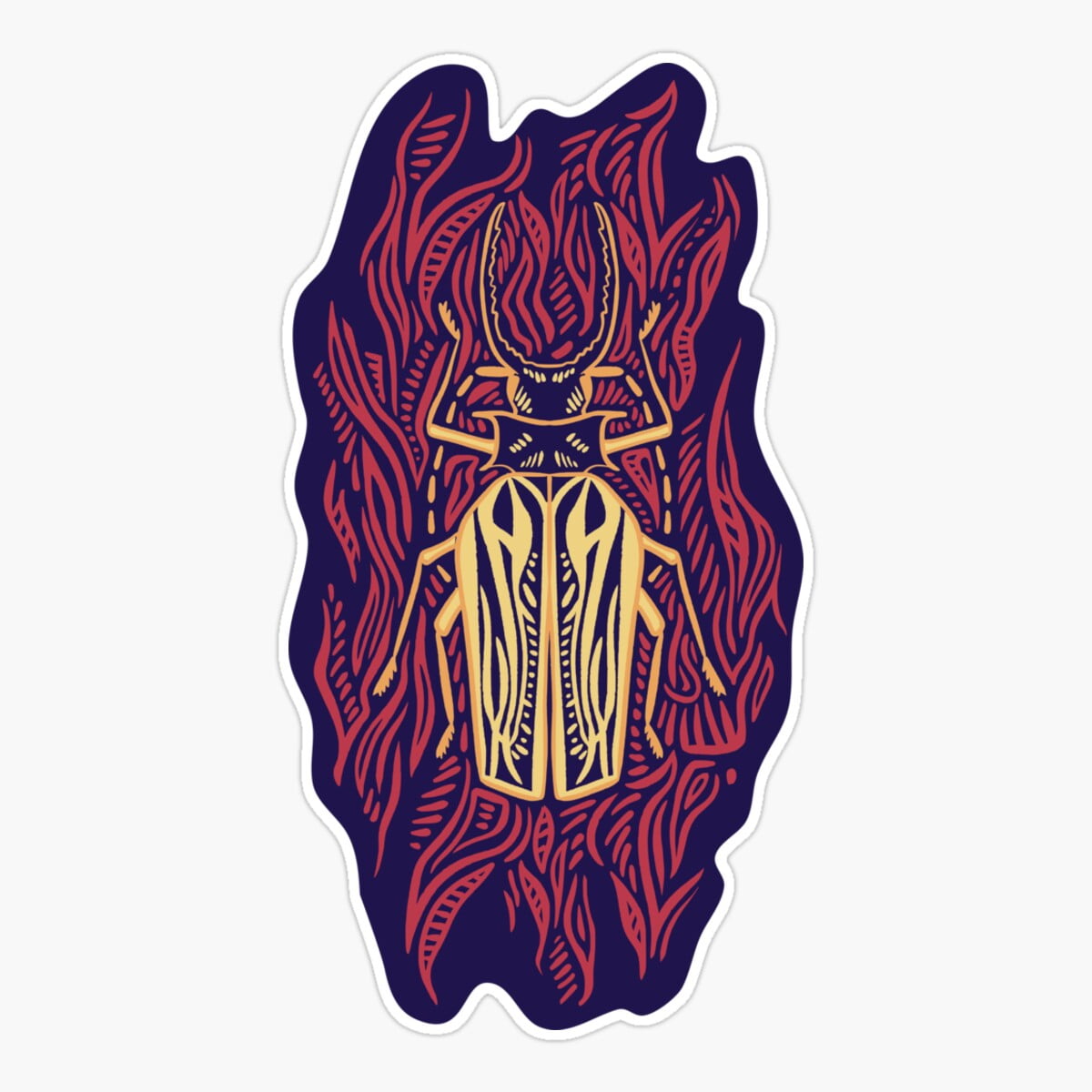 Maneki Sabertooth Longhorn Beetles, Dark Sticker, Phone Decal Water ...