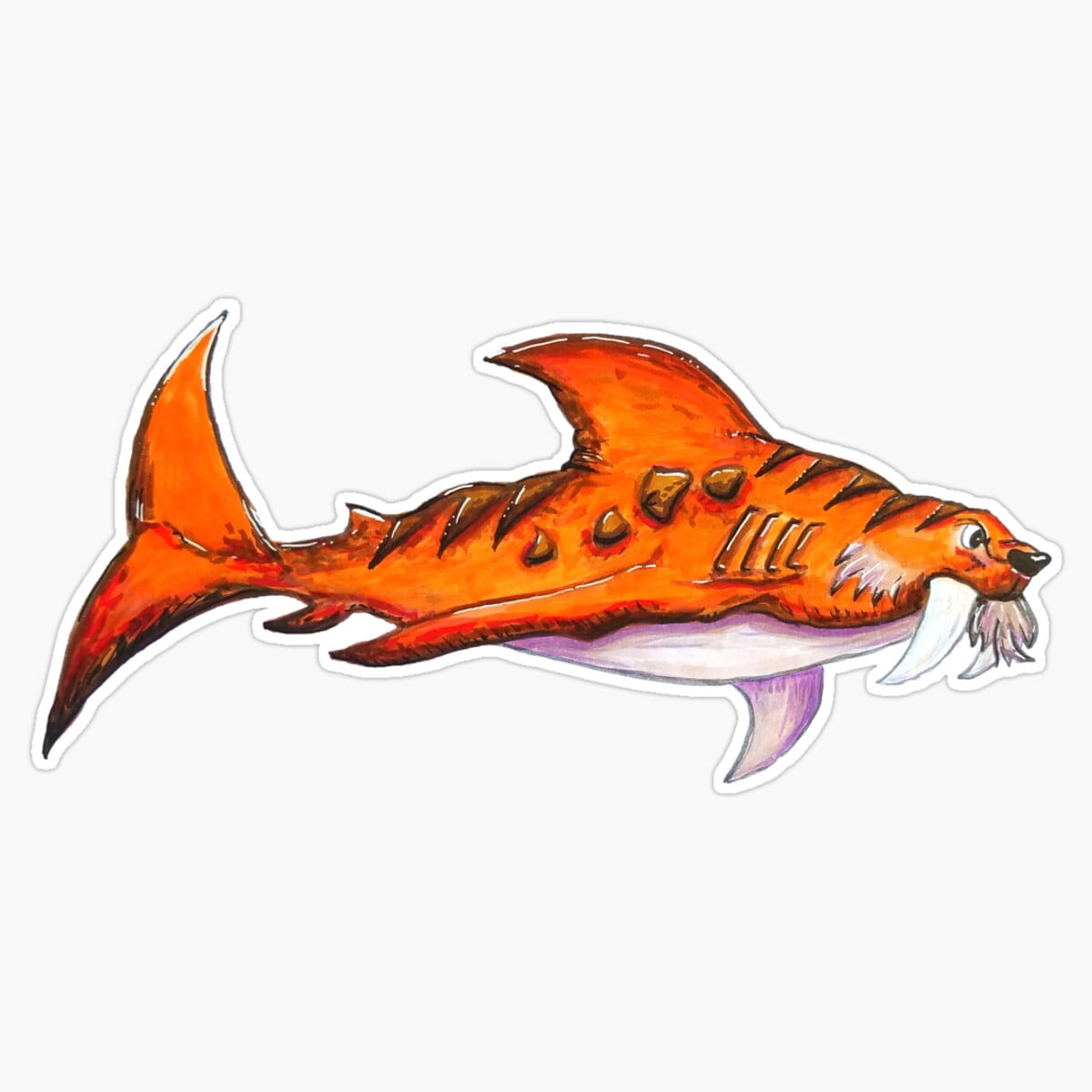 Maneki Sabertooth Tiger Shark Er, Phone Decal Water Bottle Stickers Car ...