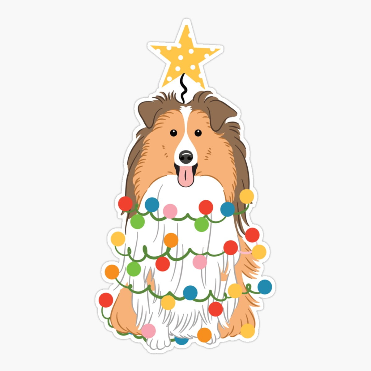 Maneki Sable Sheltie Shetland Sheepdog Christmas Tree Er, Phone Decal ...