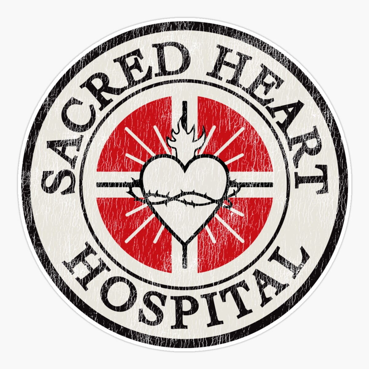 Maneki Sacred Heart Hospital Logo Scrubs Worn Er, Phone Decal Water ...