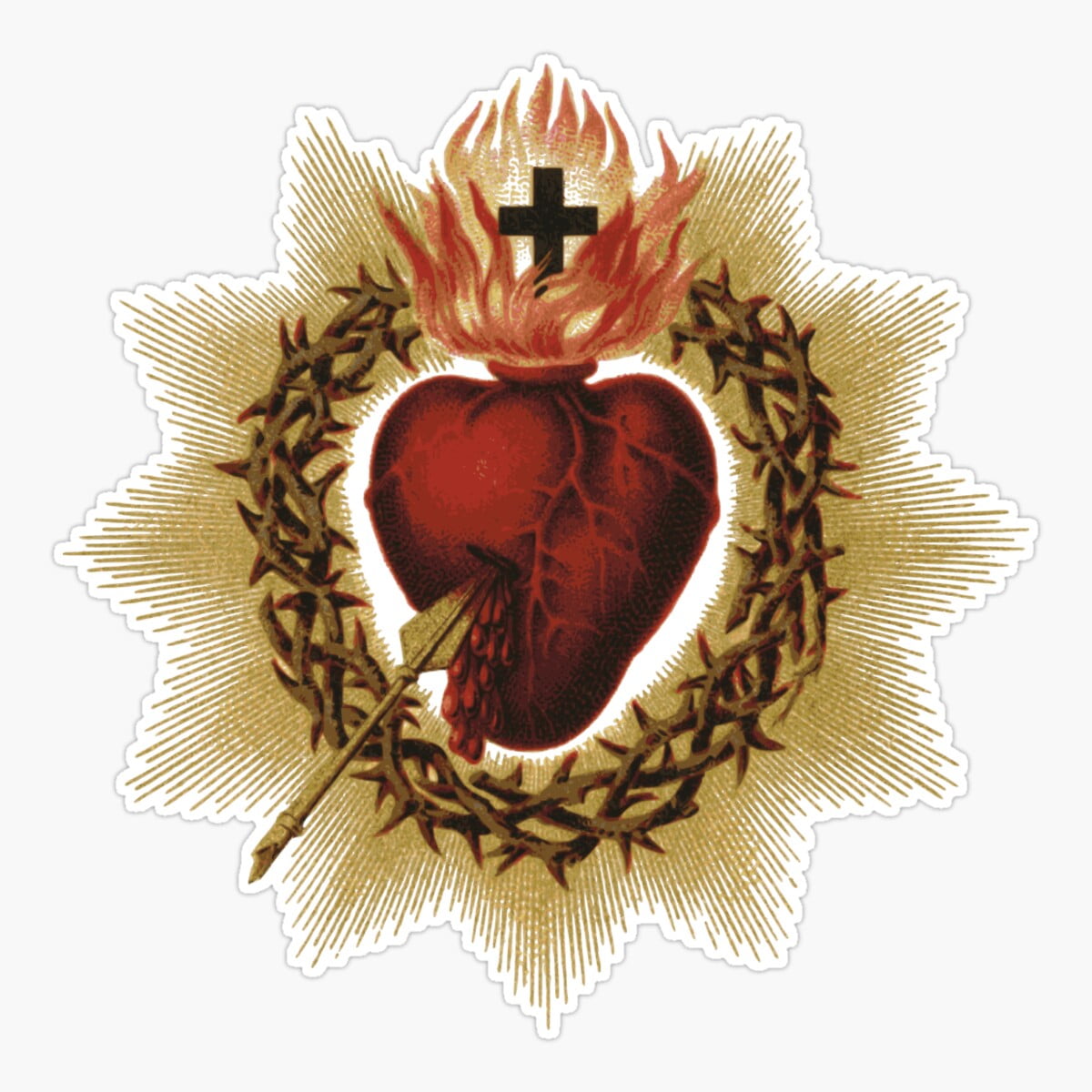 Maneki Sacred Heart Of Catholic Er, Phone Decal Water Bottle Stickers ...