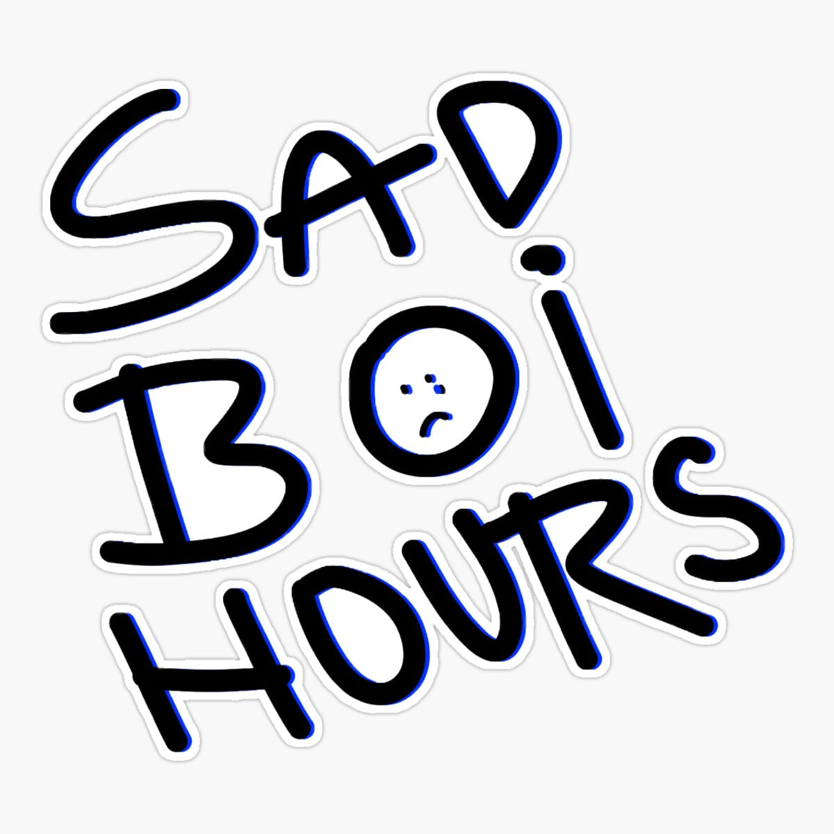 Maneki Sad Boi Hours Text Sticker, Phone Decal Water Bottle Stickers Car Decals, Funny Birthday ...