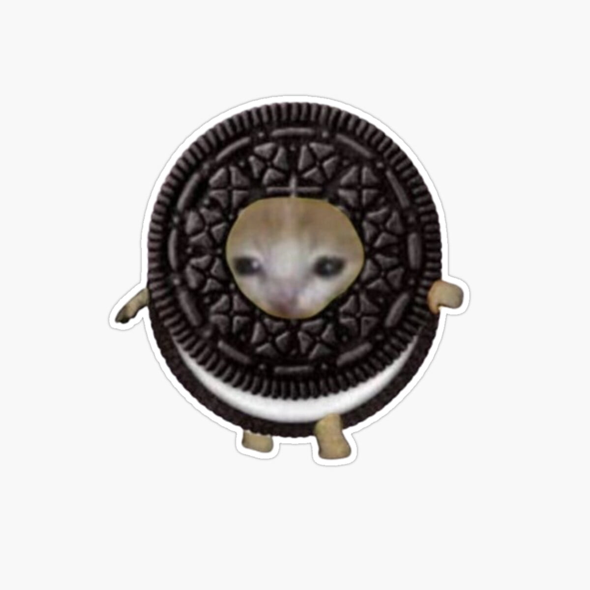Maneki Sad Cat In Oreo Er, Phone Decal Water Bottle Stickers Car Decals ...