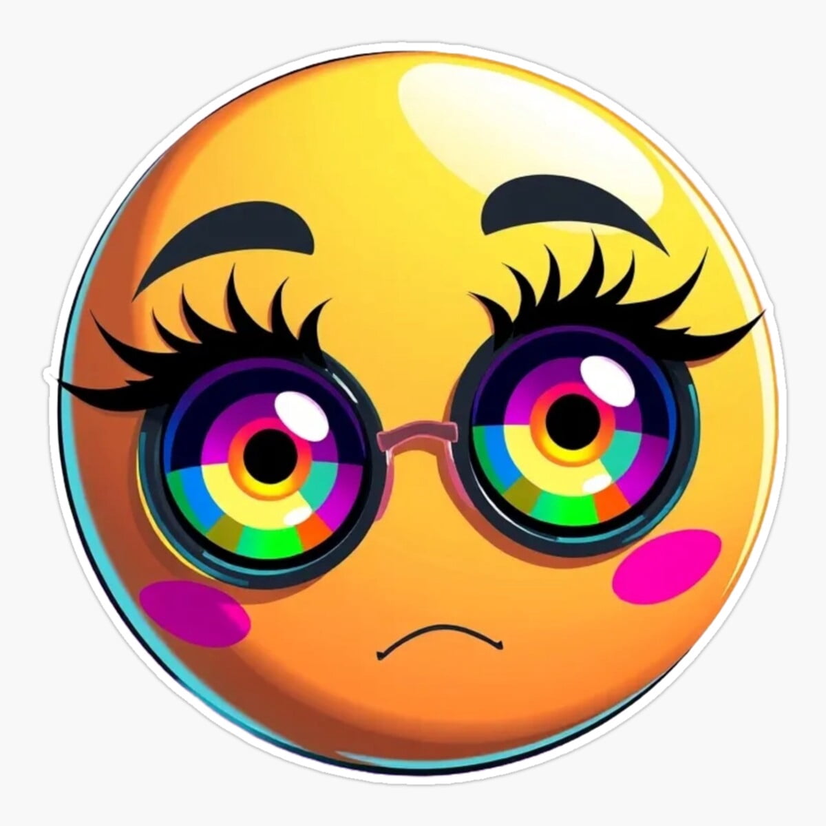 Maneki Sad Emotion Sticker, Phone Decal Water Bottle Stickers Car ...