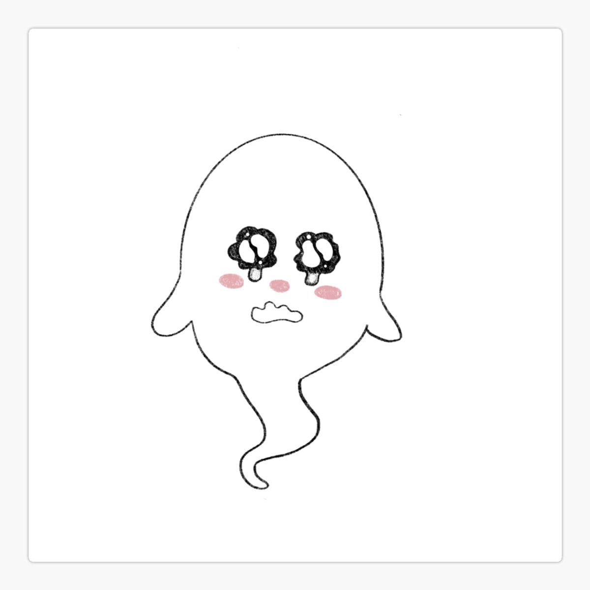 Maneki Sad Ghost (But Still Cute Though) Sticker, Phone Decal Water ...