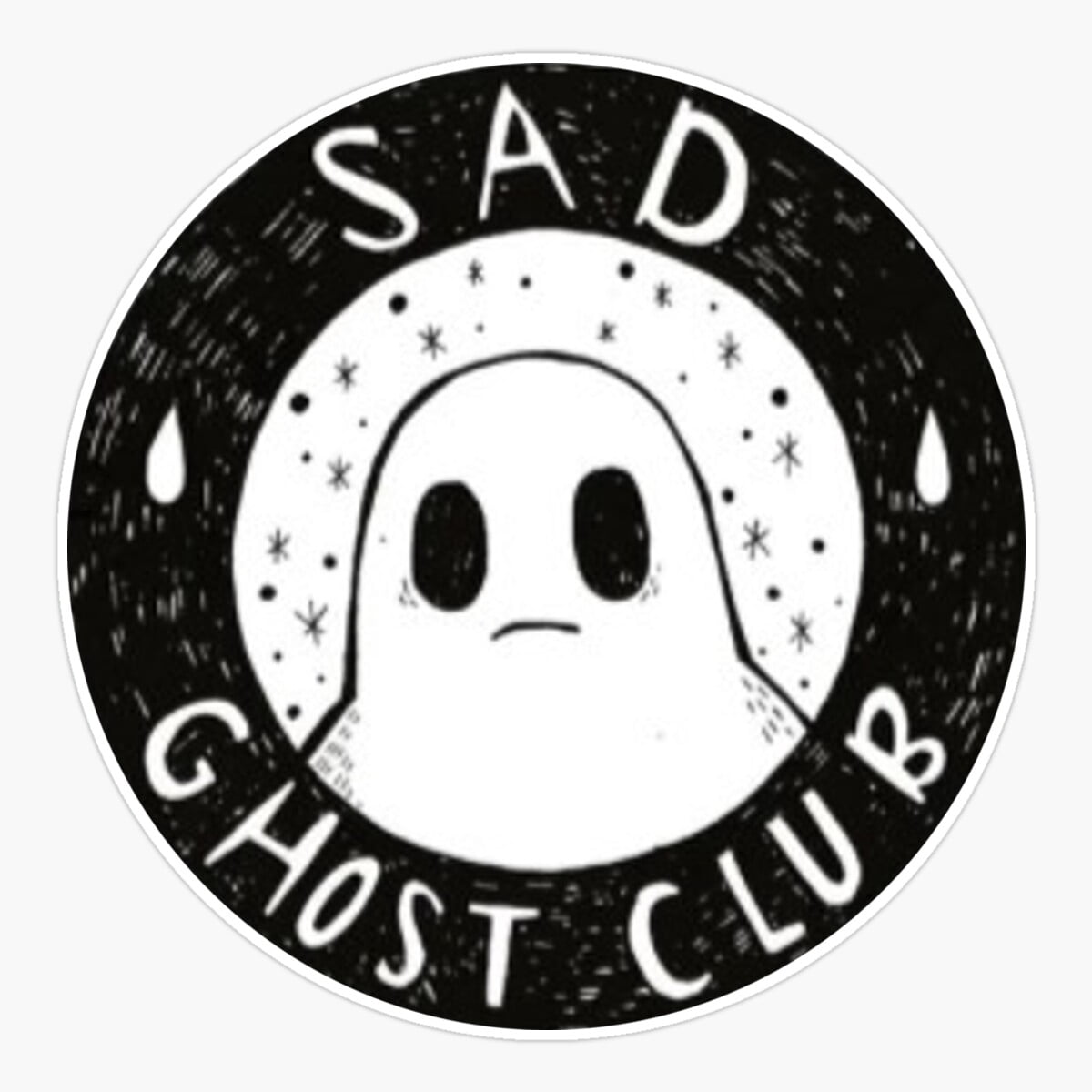 Maneki Sad Ghost Club Sticker, Phone Decal Water Bottle Stickers Car ...