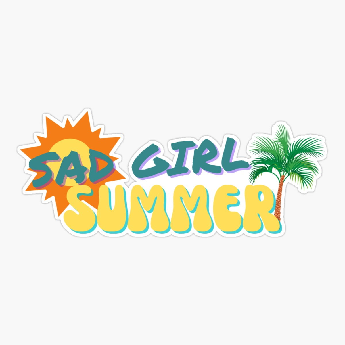 Maneki Sad Girl Summer Sticker, Phone Decal Water Bottle Stickers Car ...