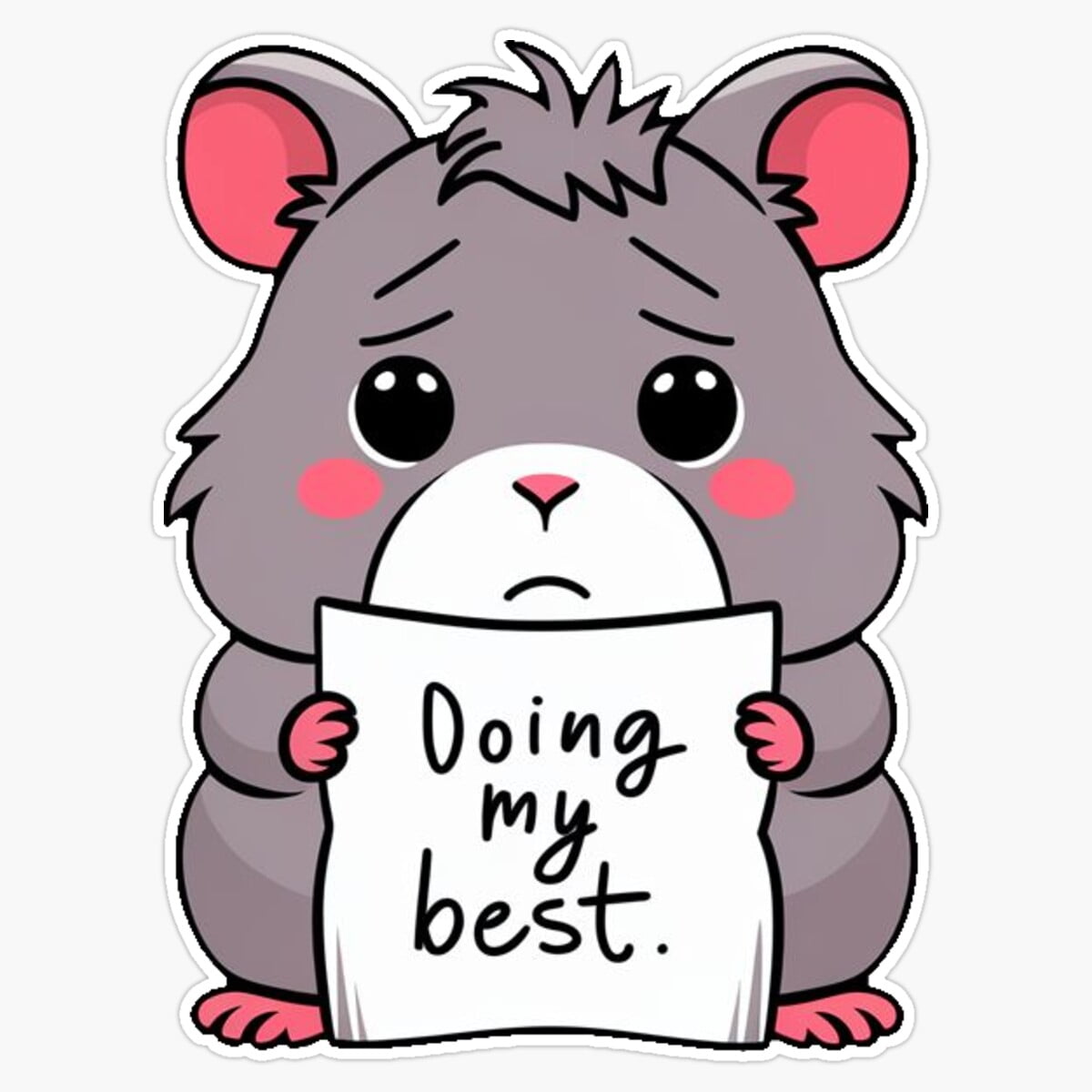 Maneki Sad Hamster Chibi Style Er, Phone Decal Water Bottle Stickers ...