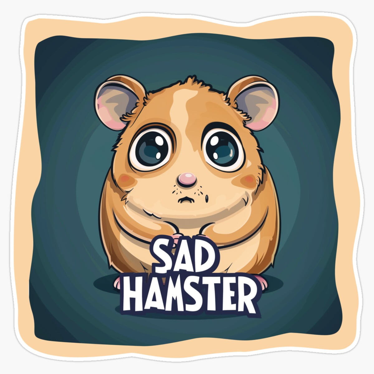 Maneki Sad Hamster Design Er, Phone Decal Water Bottle Stickers Car ...