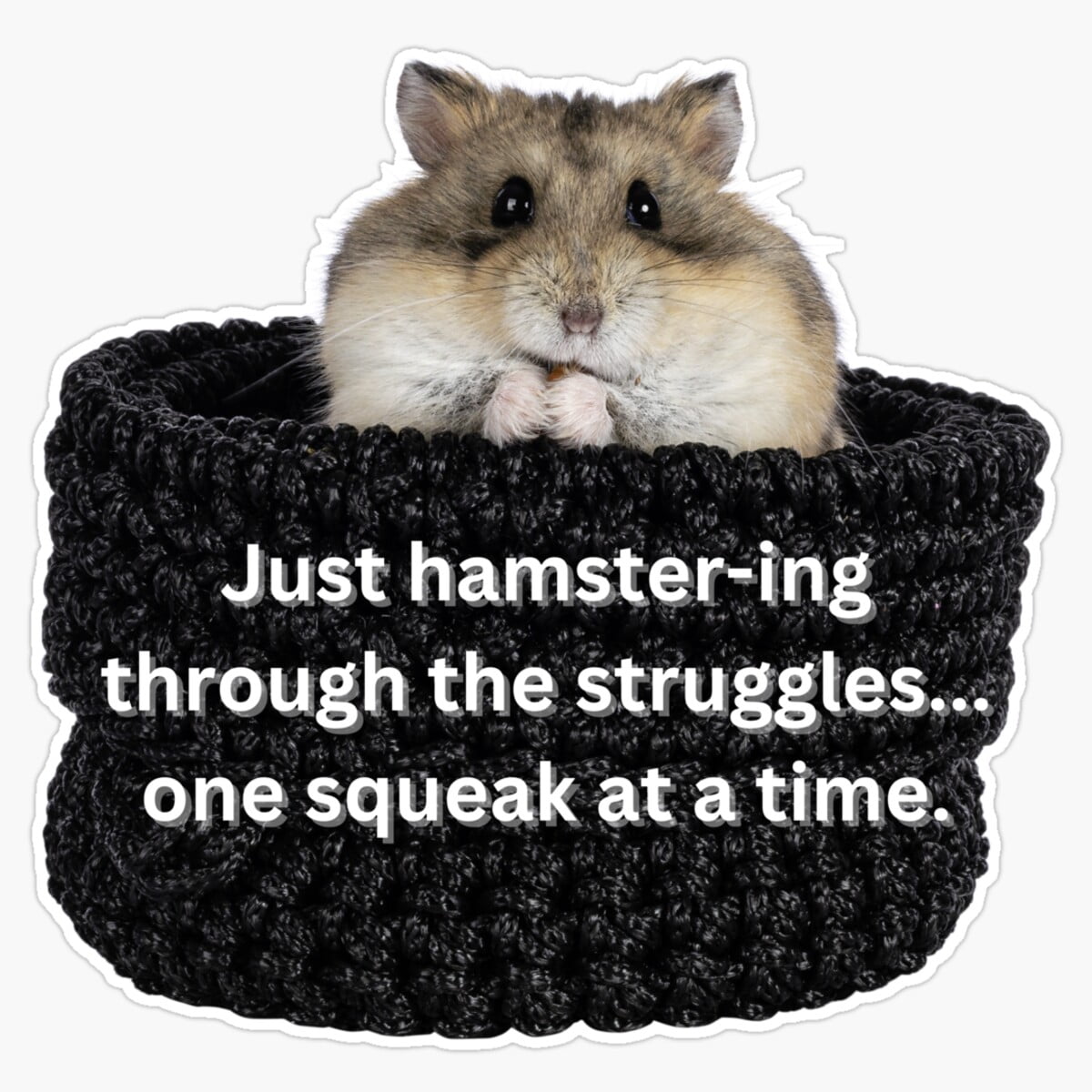 Maneki Sad Hamster Hamstering Through The Stuggles Er, Phone Decal ...