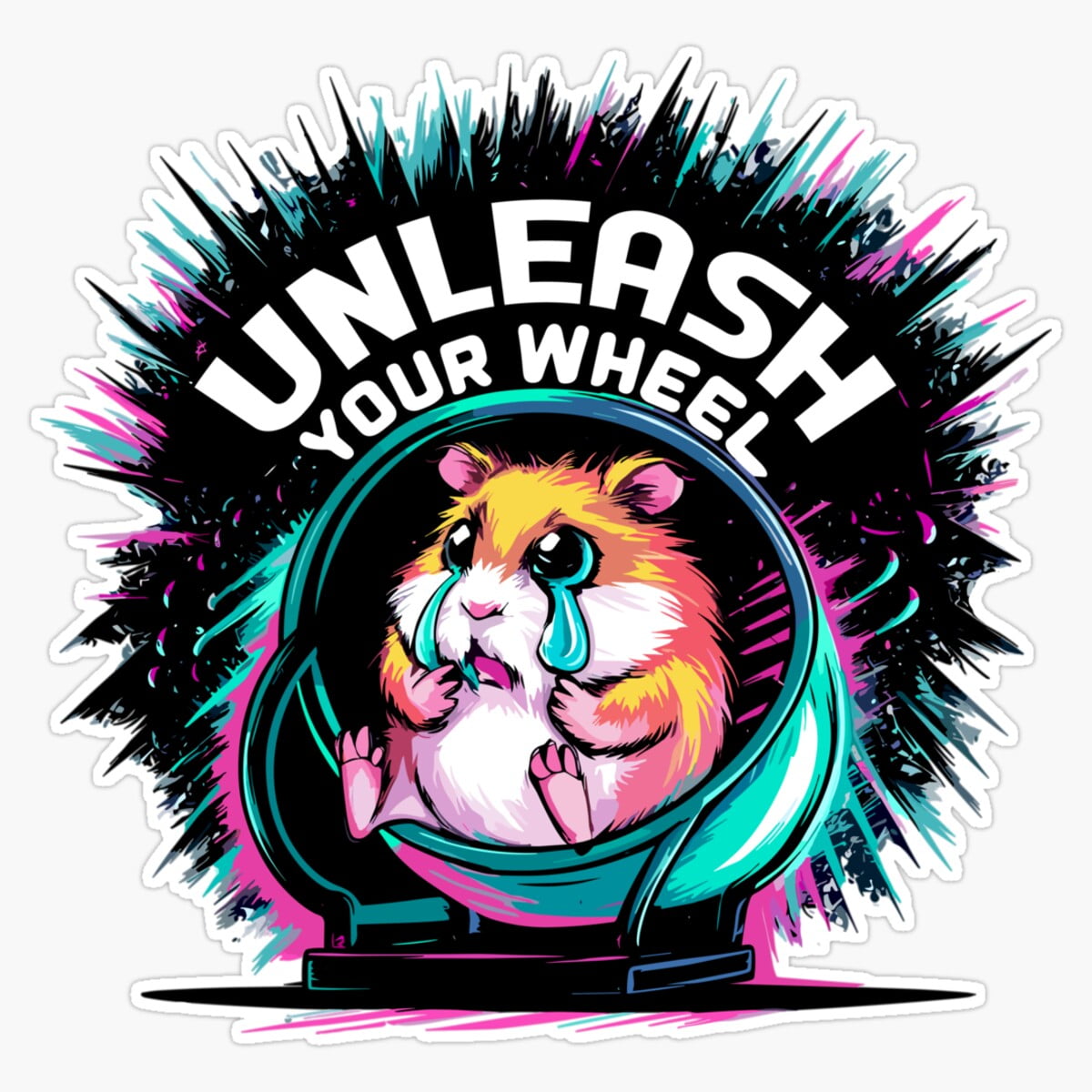 Maneki Sad Hamster Hustle: Dynamic 'Unleash Your Wheel' Motivational ...