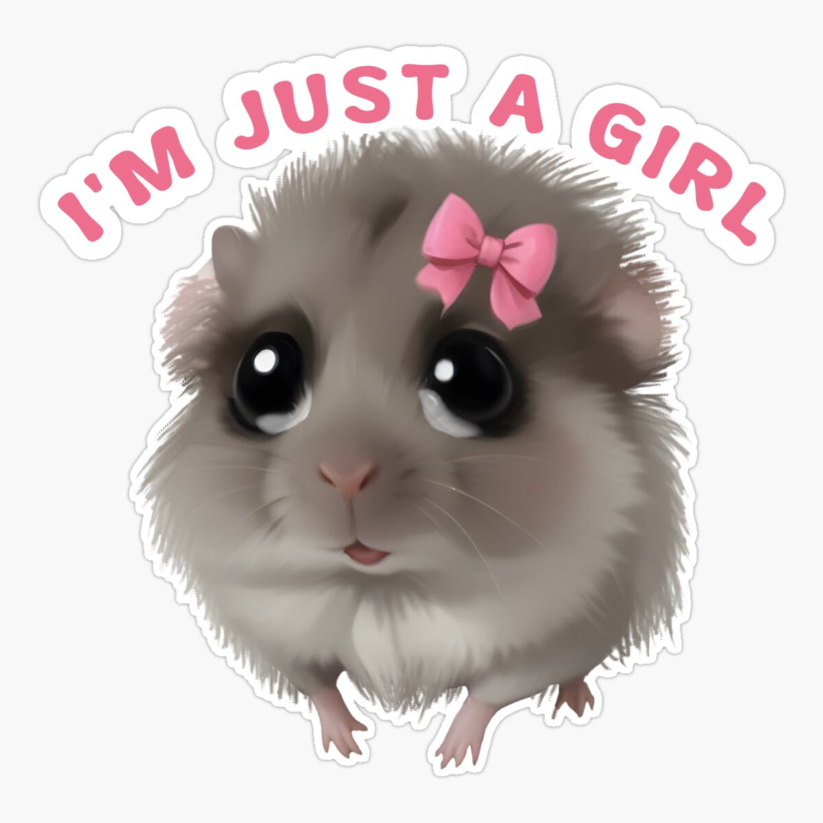 Maneki Sad Hamster I'M Just A Girl | Sad Hamster Er, Phone Decal Water ...