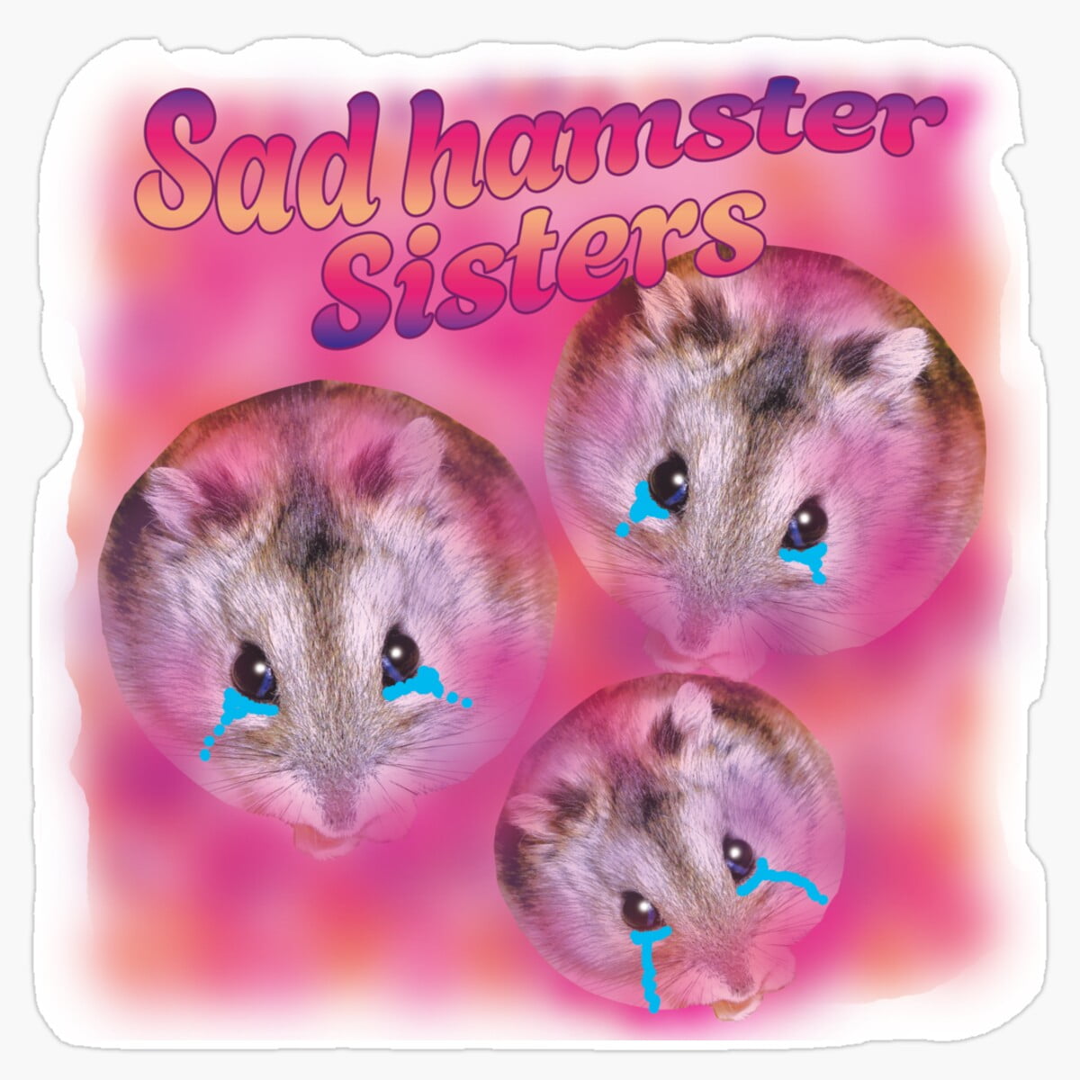 Maneki Sad Hamster Sisters Er, Phone Decal Water Bottle Stickers Car ...
