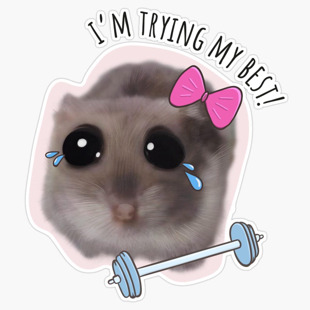 Maneki Sad Hamster With Barbell, I'M Trying My Best! Big Eyes And A ...